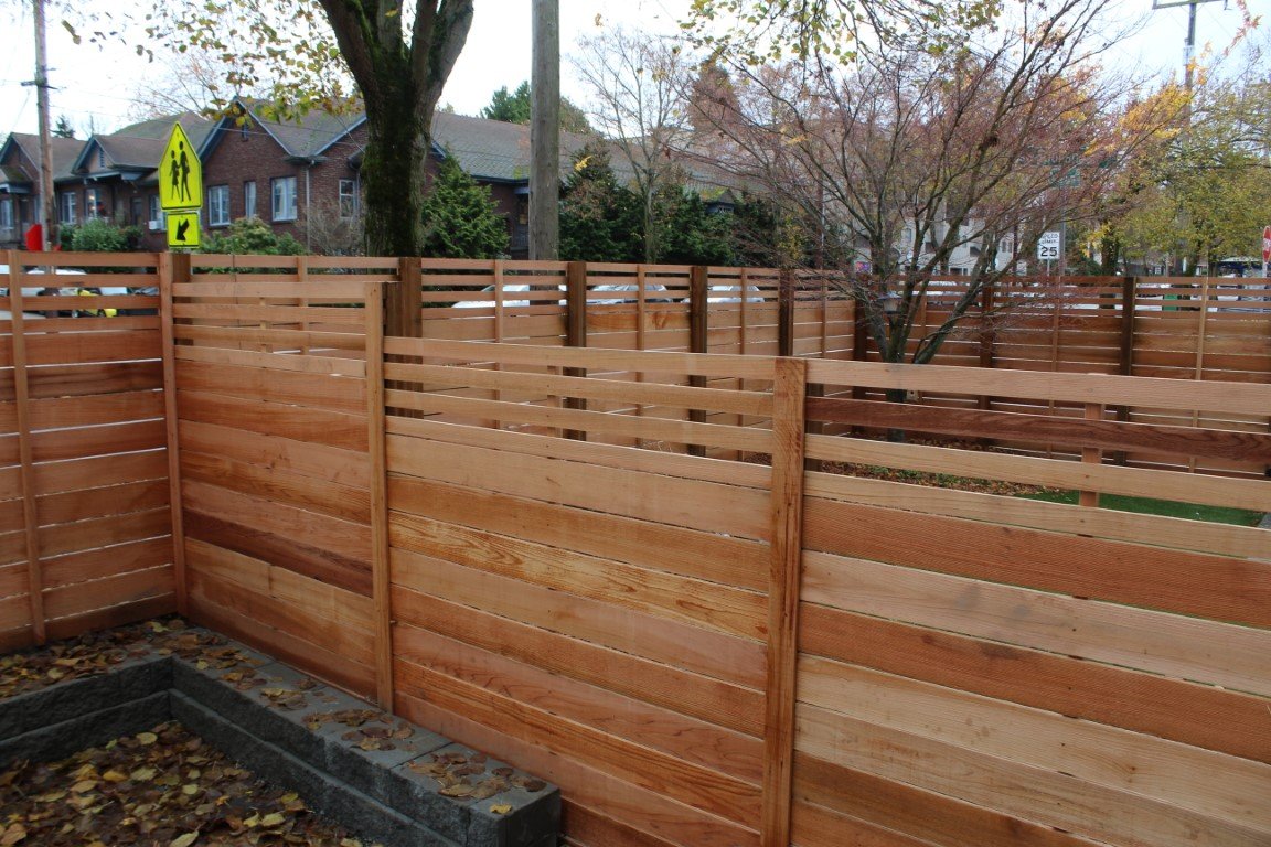 Horizontal Wood Fence Construction In Seattle, WA - Gibson Fence And ...